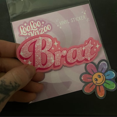 Brat Pink Holographic Vinyl Sticker Y2K Girly 2000s - Etsy