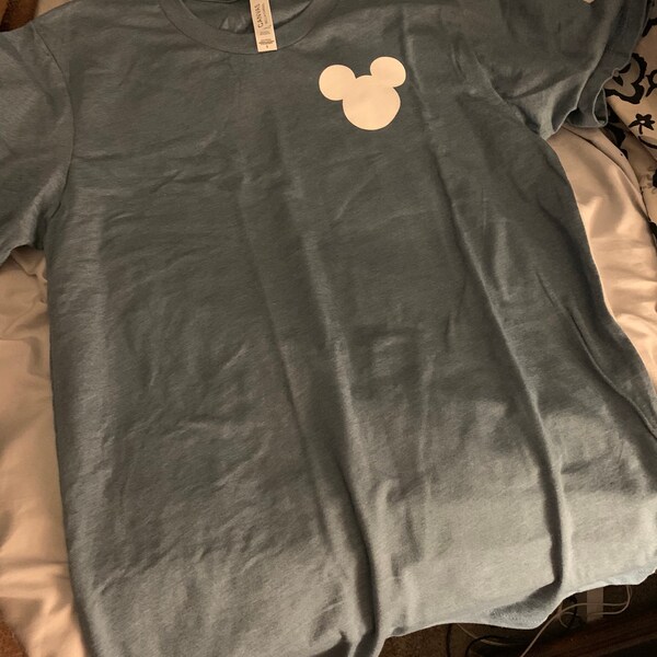 Cute Disney Mickey Mouse Ear Pocket Unisex Jersey Short Sleeve T-shirt ...