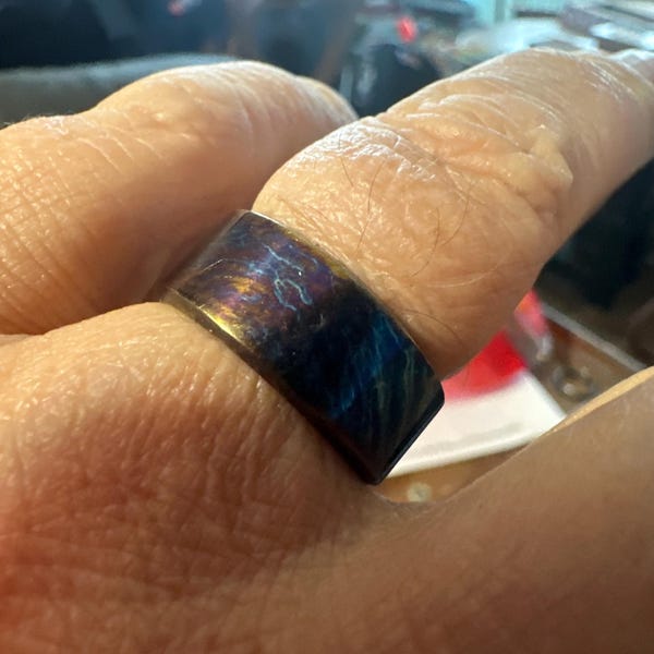 Hammered Titanium Ring Handcrafted Titanium Ring for Men Anniversary ...