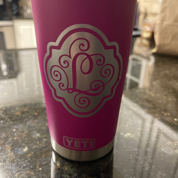 YETI Monogram Decal, YETI Decal for Women, Scroll Monogram for Yeti ...