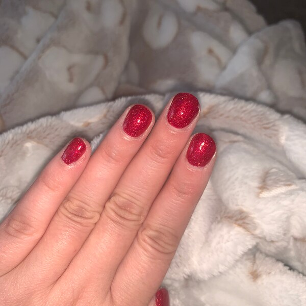 Say Love Ruby Red Holographic Nail Polish Etsy