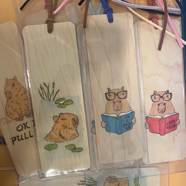 Capybara Bookmarks | Handmade Wood Bookmark | Cute Capybara ...