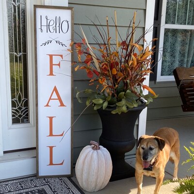 Cute Hello Fall, Halloween, Fall, Thanksgiving Wood Porch Sign and ...