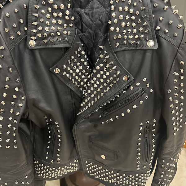 Men's Studded Jacket Spikes Jacket Punk Studded Jacket Rock Style ...