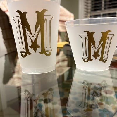 Custom Wedding Cups, Reception Bar Frosted Cups, Personalized ...