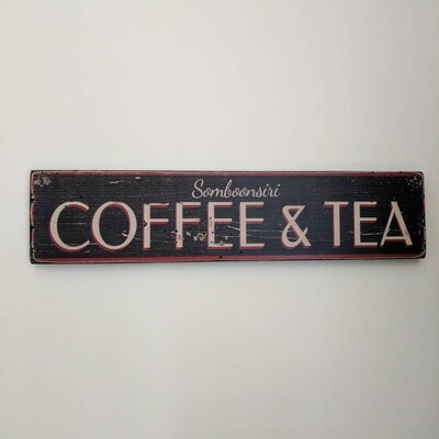 Coffee Bar Wood Sign, Custom Barista Shop Owner Name Sign, Coffee Java ...