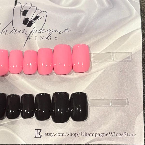 XXXL Square Candy Press on Nails Pink Extra Long Nails Custom Occasion ...