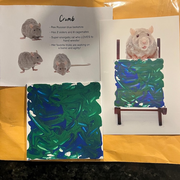 Rat Painting 4"x4" - Etsy