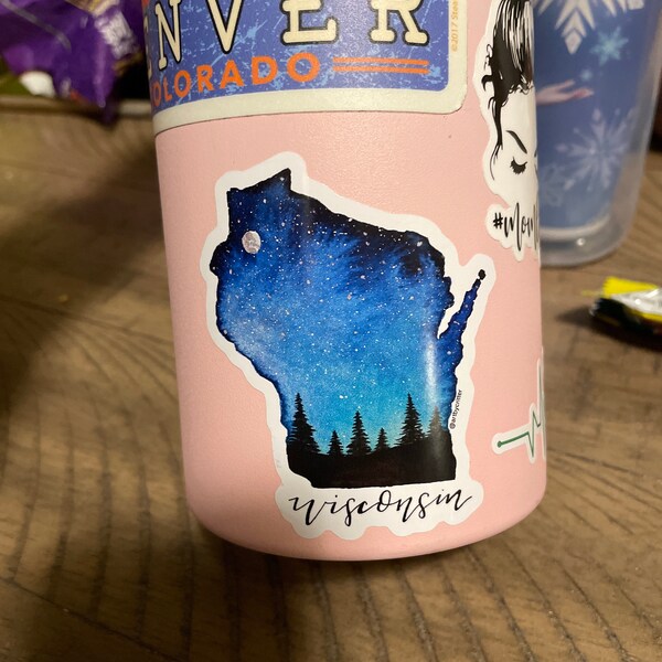 Wisconsin State Outline Decal Sticker in Blue - Etsy