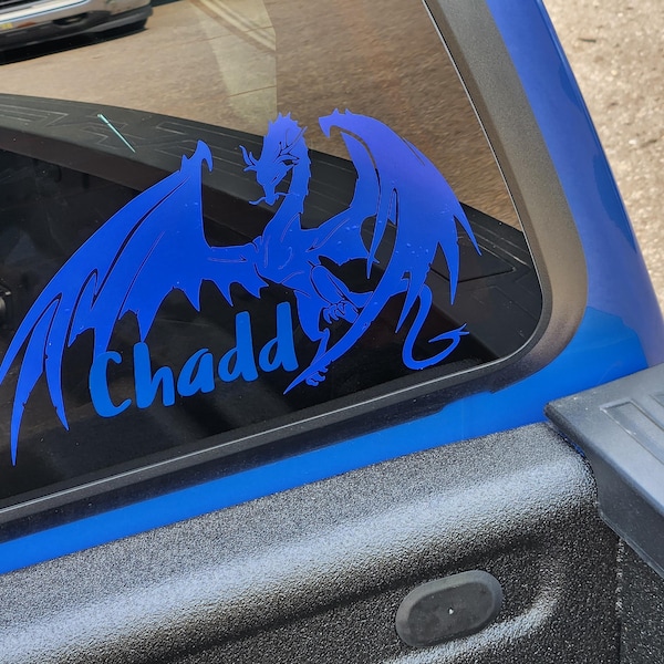 Flying Dragon Vinyl Decal, Vinyl Sticker, Fantasy Decal, Dragon Decal ...