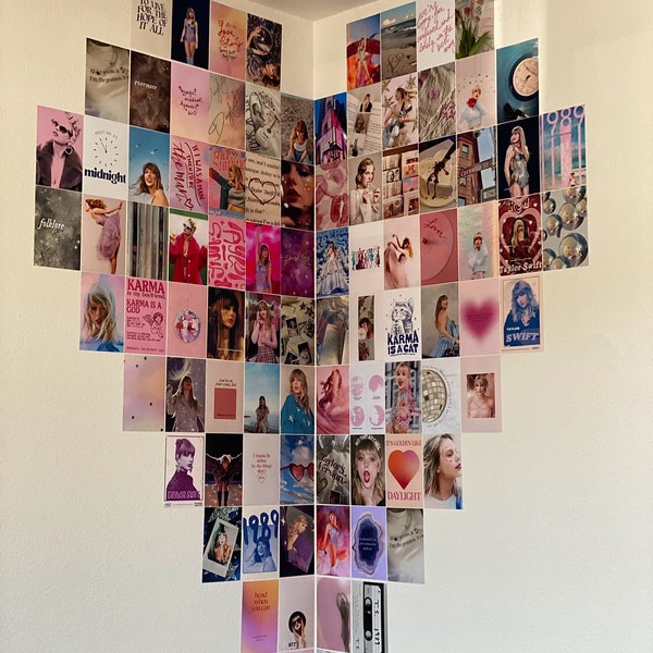 100 PCS Pink and Orange Preppy Poster Prints Pink Danish Wall Collage ...