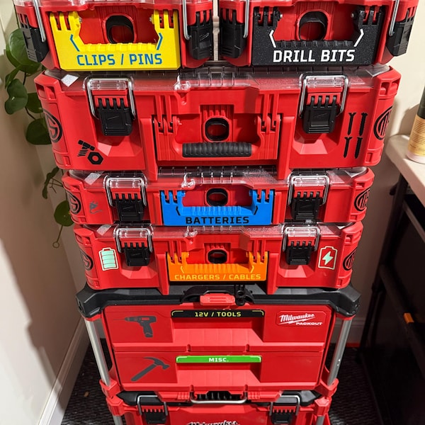 Milwaukee Packout Toolbox Lid Bit Storage, Packout Mods, Packout Bit ...
