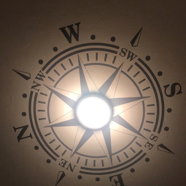 Ceiling Decal Chandelier Medalion Compass Rose WALL DECAL Nautical ...