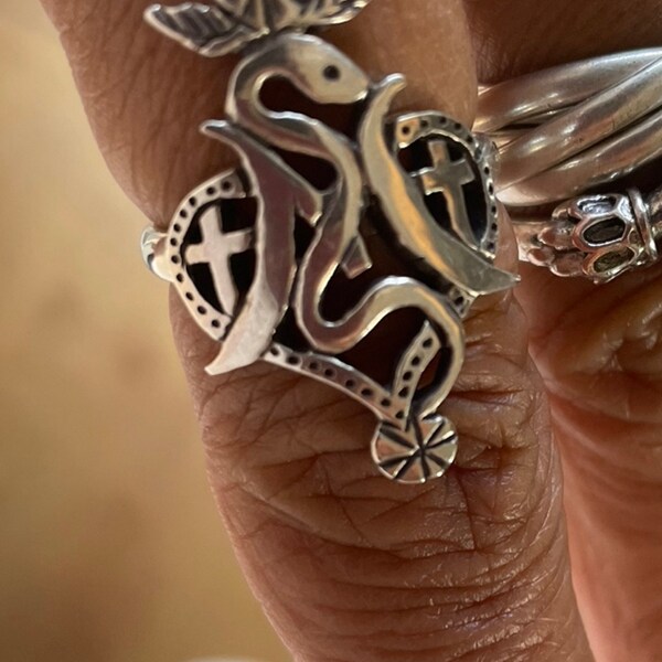 OGOUN RING - Voodoo Vodou Loa Lwa Veve in 925 Sterling Silver - Made to ...