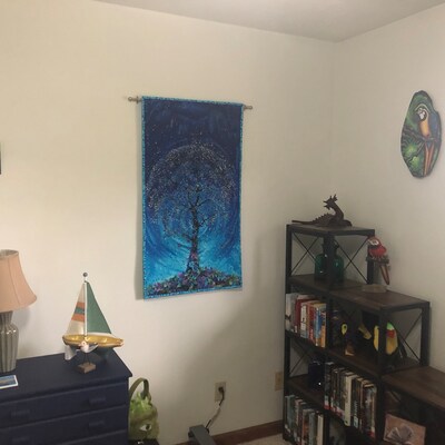 Quilted Wall Hanging, Utopia Tree Door Banner, Tree Wall Quilt Nature ...