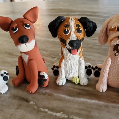 English Bulldog Laying Down Droopy Face Polymer Clay Figurine Custom ...