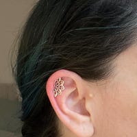 Boho Helix Earring • Geometric Mandala Lotus Flower Hidden Helix ...