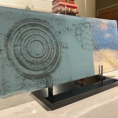 Aqua Wire Fused Glass Display Stand Small - Etsy