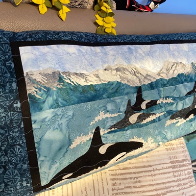 Orca Applique Zipper Bagsorca Artorca Bagkiller Whale - Etsy
