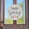Happy Spring Door Hanger With Blush Pink Flower, Rustic Shiplap Front ...