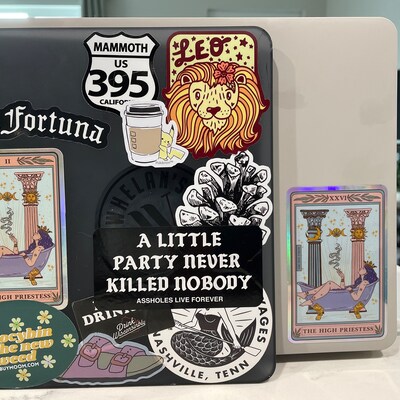 The Cheese Fries Tarot Card Holographic Sticker, Fries Tarot Card ...