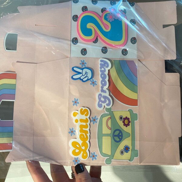 Two Groovy Party Favor Boxes | Groovy Birthday Decorations | Groovy ...