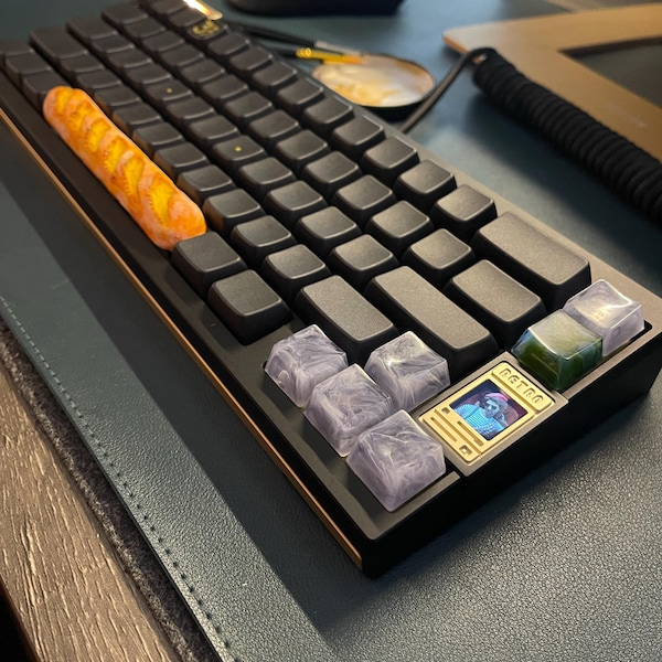 Light Marble Keycap - Custom Resin Artisan (white & Black Swirl) | OEM ...