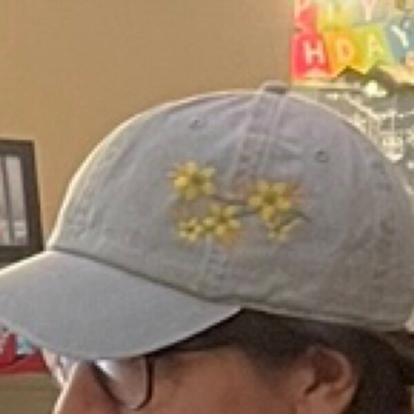 Flower Embroidered Baseball Cap With Seasonal Holiday Theme Color ...