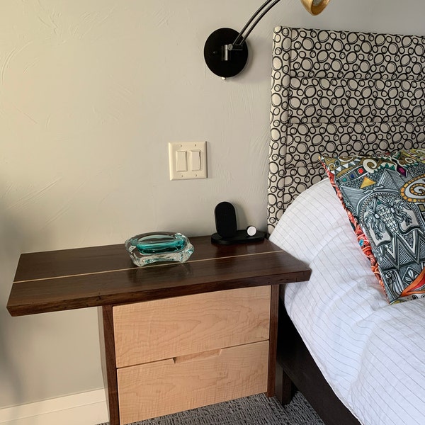 Solid Walnut Record Vinyl Storage Unit or End Table Bookcase Mid ...