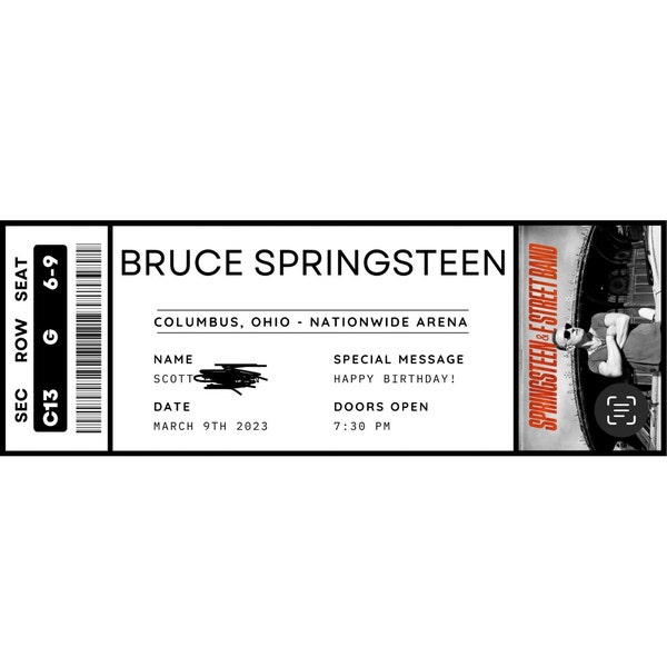 Concert Ticket Template, Editable Event Ticket Canva Template, Custom ...