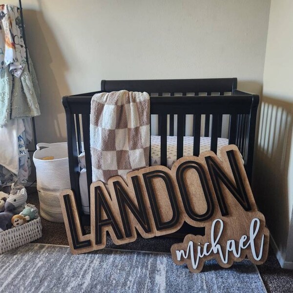 Large Custom Wood Name Sign, Nursery Name Sign, Boho Girl Name Sign ...