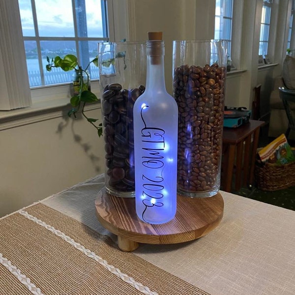 Memorial Bottle With Cork & LED Lights, Wine Bottle, Memory Bottle ...