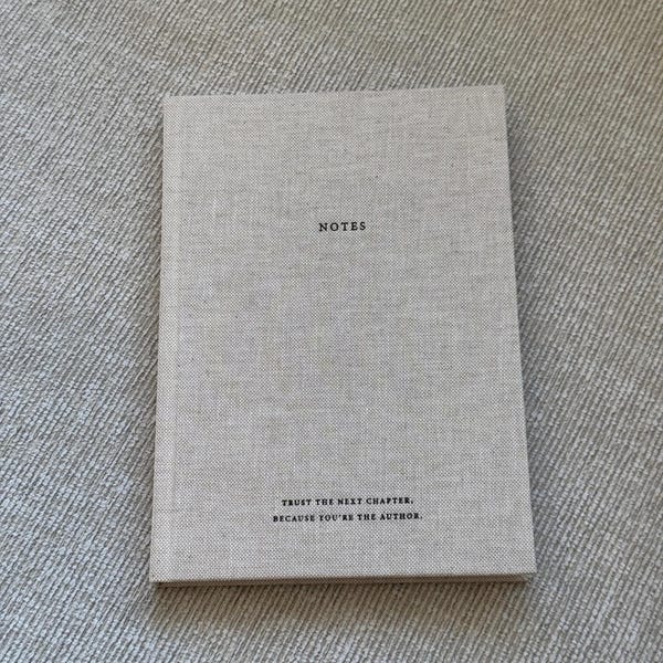 Beige & Golden Linen Journal - Etsy