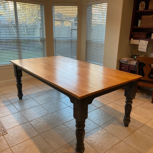 Farmhouse Table Legs - 3.5" x 29" - Set of 4 - Unfinished Wooden Dining ...