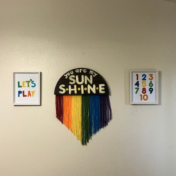 Rainbow Numbers Print Rainbow Nursery Wall Colourful Playroom Toddler ...