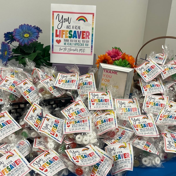 You Are a Lifesaver Gift Tag, Teacher Staff Nurse Employee Volunteer ...