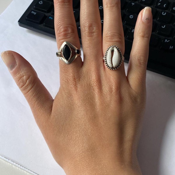 Ring With Shell Silver - Etsy