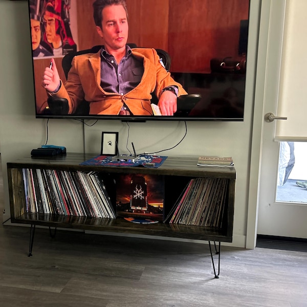 Console Table With Record Storage Furniture for Larger Amp & Receivers ...