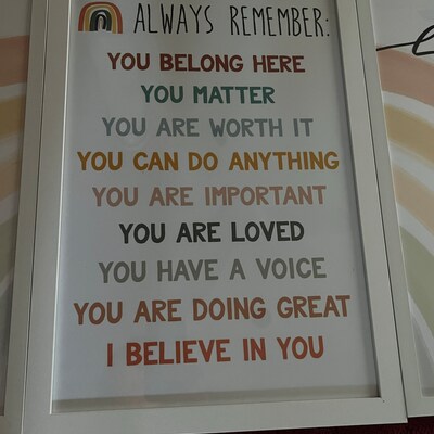 You Belong Here, Inclusive Classroom Decor, Classroom Rules, You Matter ...