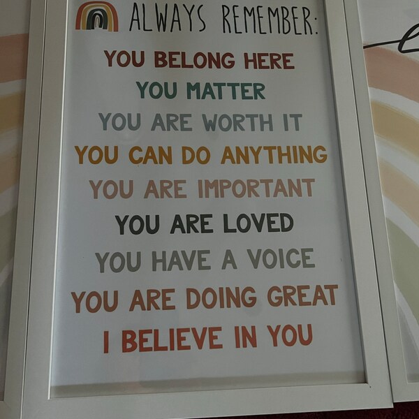 You Belong Here, Inclusive Classroom Decor, Classroom Rules, You Matter ...