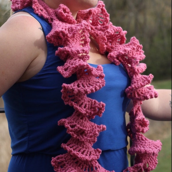 Crochet PATTERN Ruffle Scarf. Chunky Crochet Ruffled Scarf Pattern ...