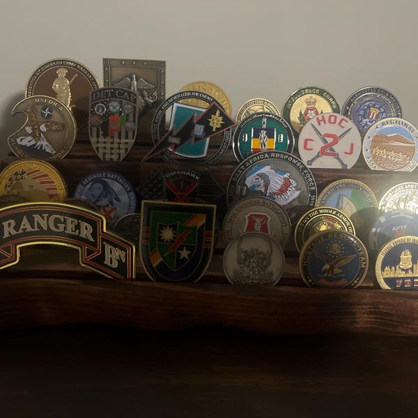 Coin Display Stand for Desk CUSTOM OPTIONS Collection Exhibit Rack ...