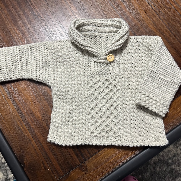 Crochet Sweater Pattern for Baby and Toddler, 0-3 Months to 3/4T ...