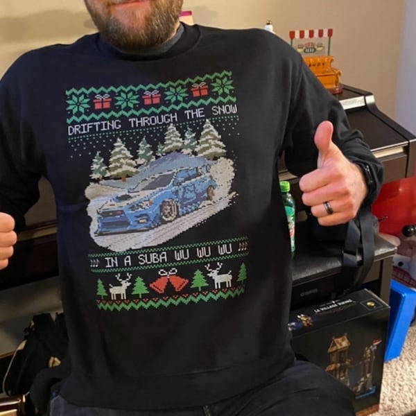 Drifting Through the Snow | Rally Car | "ugly Christmas Sweater" Design ...