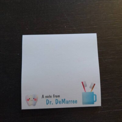 Custom Dentist Sticky Notes // Personalized Text // 50 Stickies per Pad ...