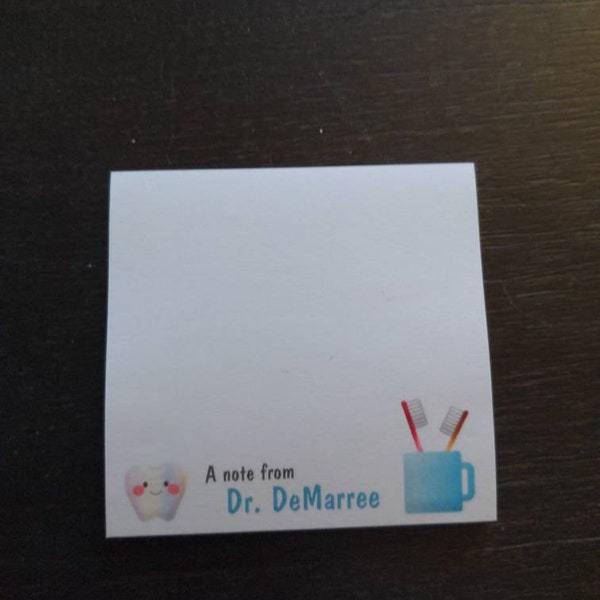 Custom Dentist Sticky Notes // Personalized Text // 50 Stickies per Pad ...