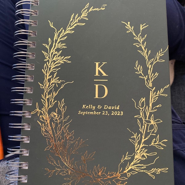 Floral Wedding Planner Book / Beige Custom Wedding Planner / Real Gold ...
