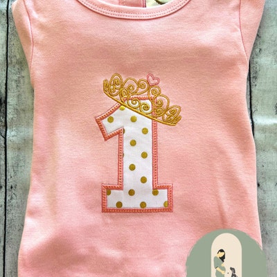 First Birthday Embroidery Design / Tiara Embroidery Design / Crown ...