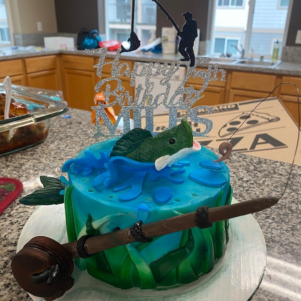 Fishing Cake Topper | Fishing Party | Fisherman | Fishing Theme ...