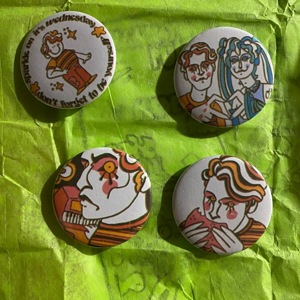 4 Pack Retro Style Jerma Button Pins ( 37 Mm ) - Etsy